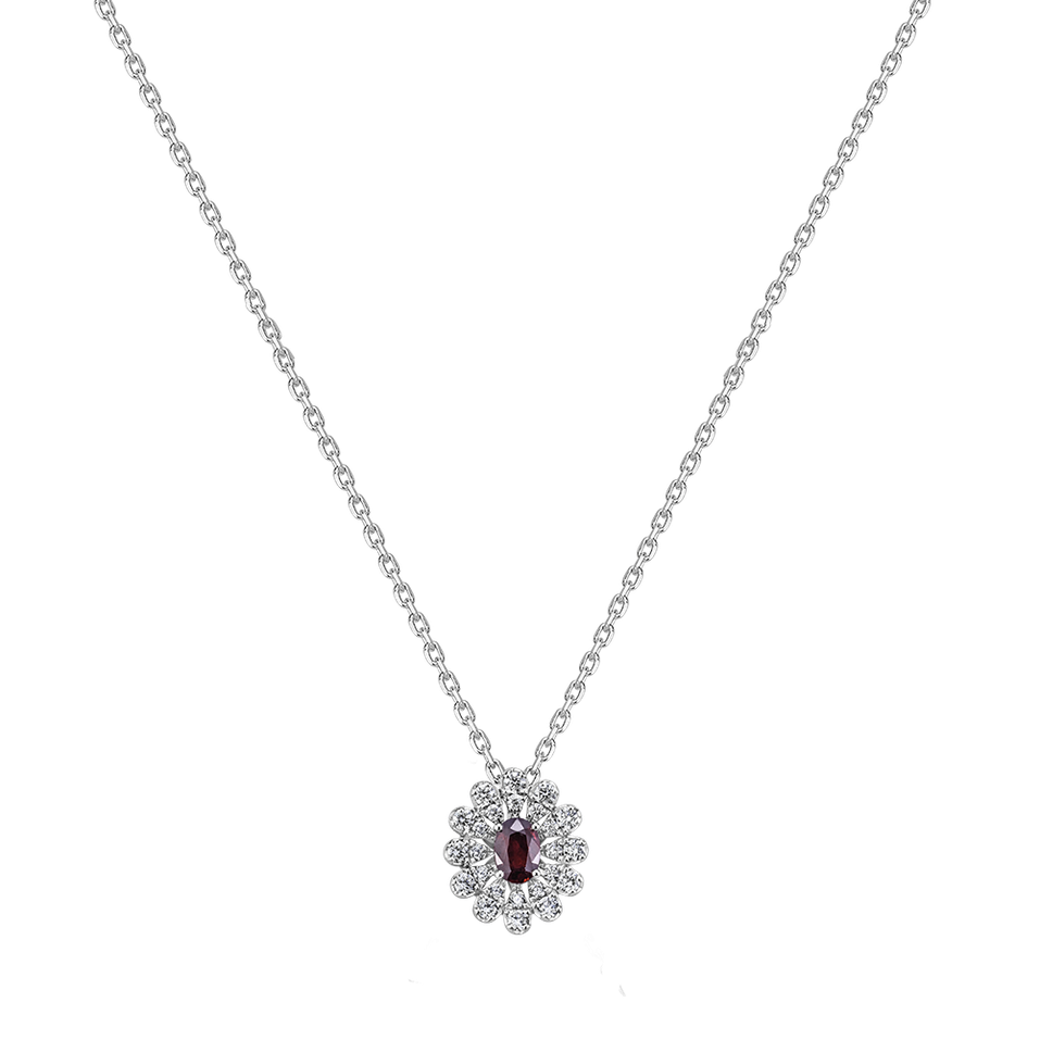 Náhrdelník s diamantmi a rubínom Starlight Bloom | Halada